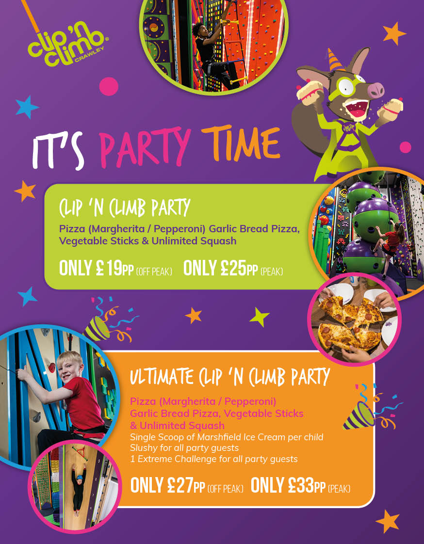 Parties - Clip 'n Climb Crawley