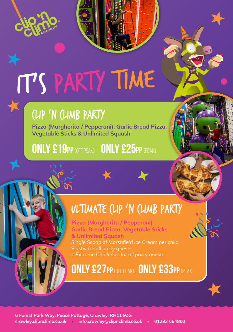 Parties - Clip 'n Climb Crawley